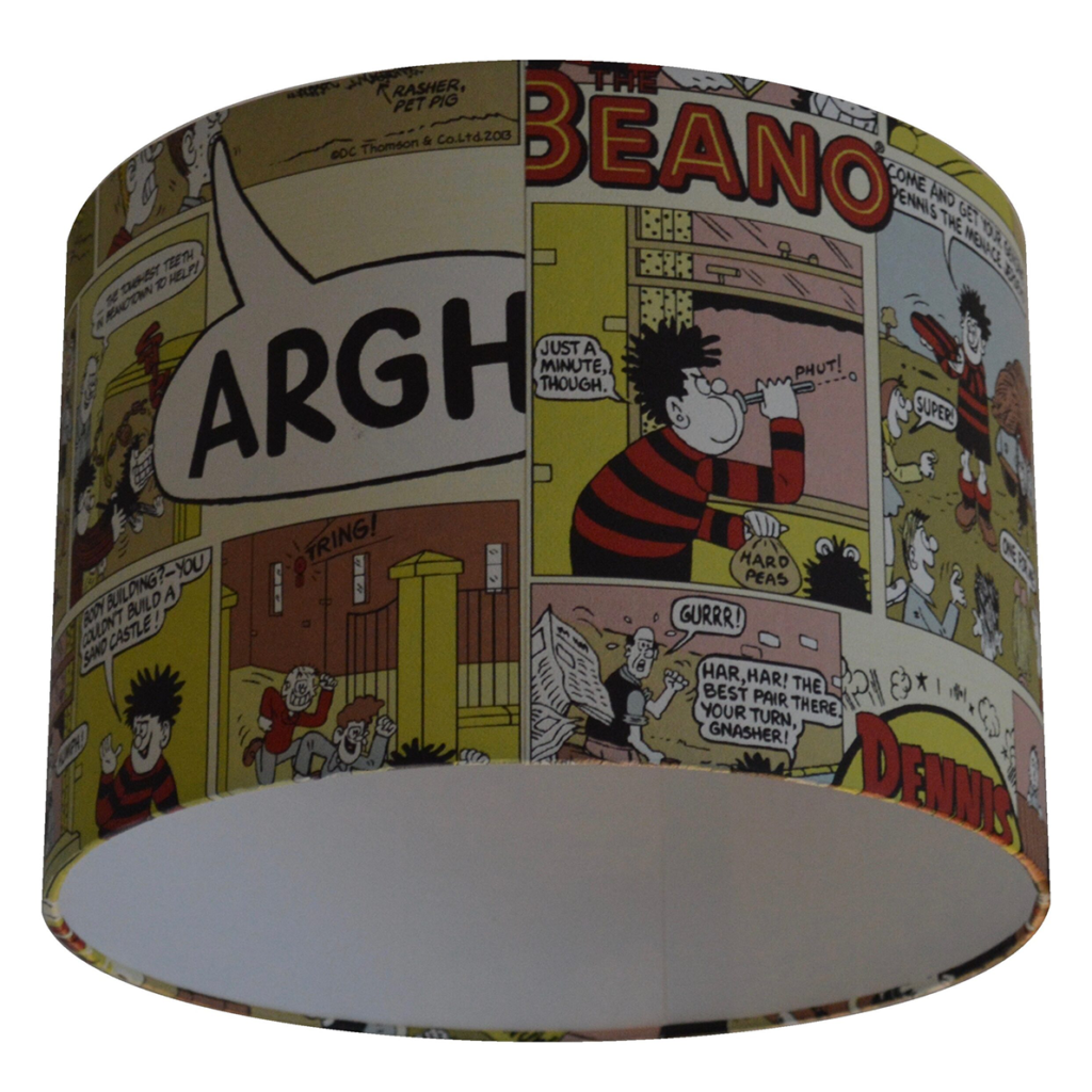 Muriva Beano Comic Book Wallpaper Lampshade – amanolampshades.co.uk
